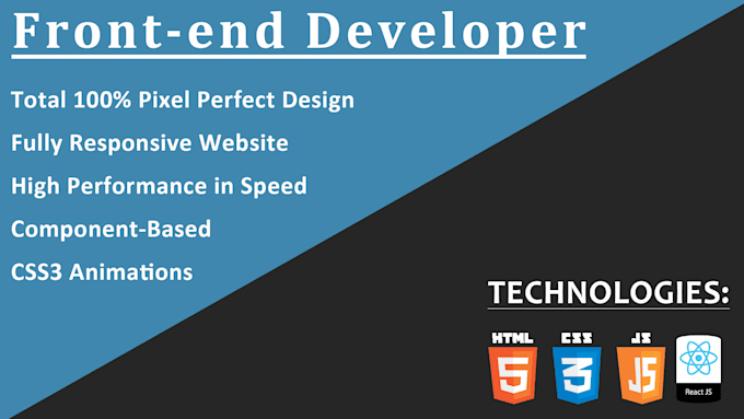 Be your front end web developer by Unzilamalik781 | Fiverr