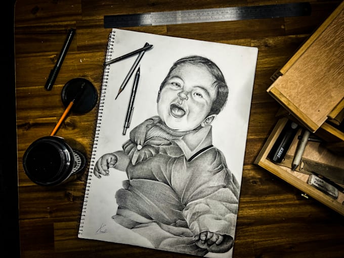 Create best portrait drawing of your photo by Bcm_mza | Fiverr