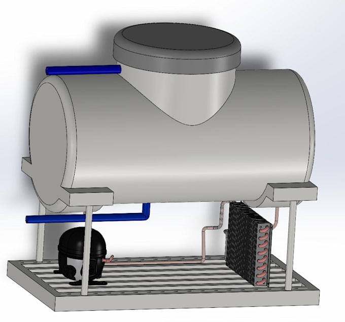 Make chiller tank drawings in 2d and 3d with solidworks by Mec_eng_ates ...