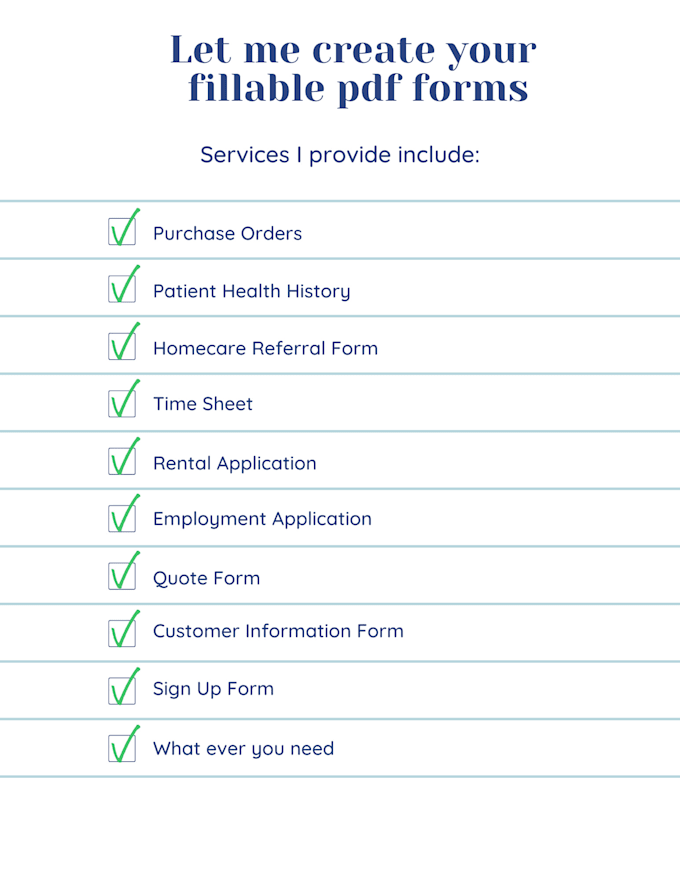 Create, design, convert or modify fillable pdf forms by Cmdavis_mba ...