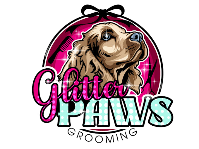 Create an unique and creative paws grooming logo design by Desmond ...