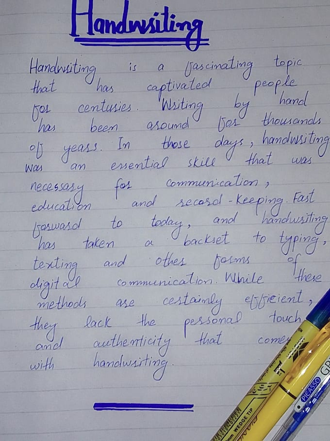 Handwrite your assignments texts accurately by Serishimran | Fiverr