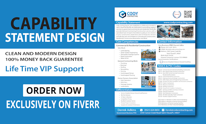 Design a professional, clean, and effective capability statement with a ...