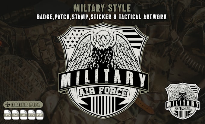 Design vintage, patch, military tactical, and badge logo by ...