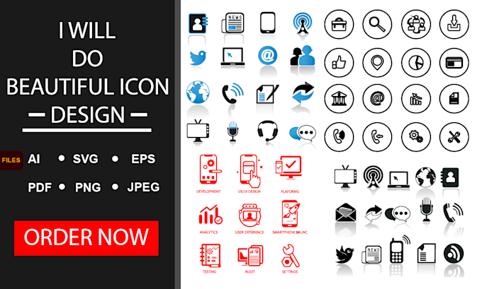Design flat and custom icons for website and app in 13 hours by ...