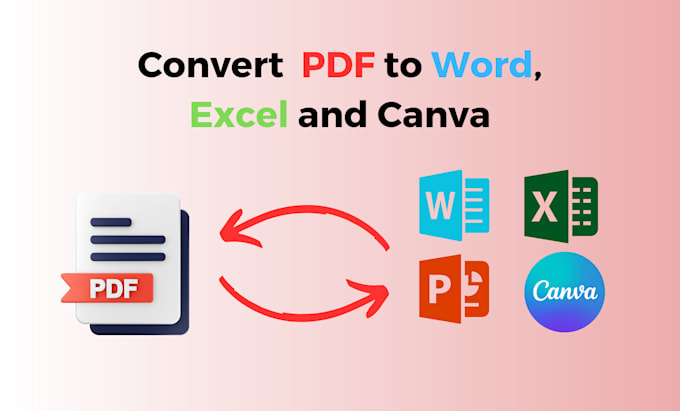 Convert pdf to word , excel or canva by Sanagraphics1 | Fiverr