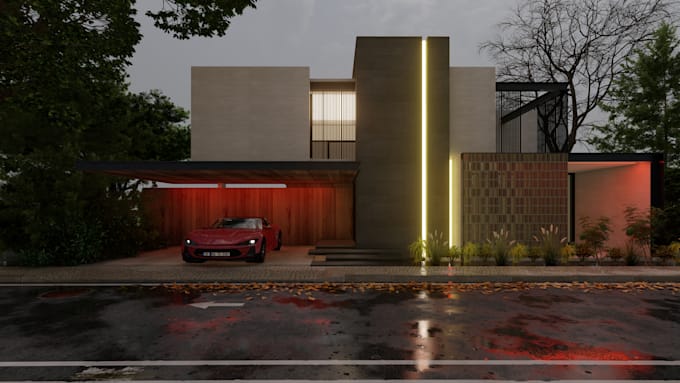 Create front elevation exterior 3d modeling rendering, and animation with lumion by Nadiralitv ...