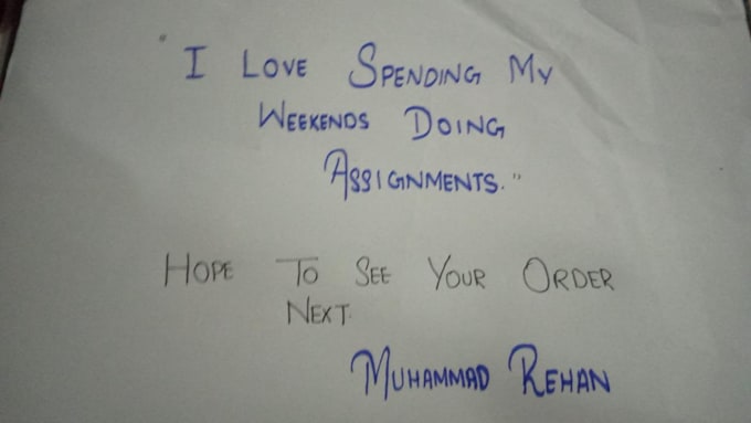 Write your work assignment with my beautiful handwriting by ...