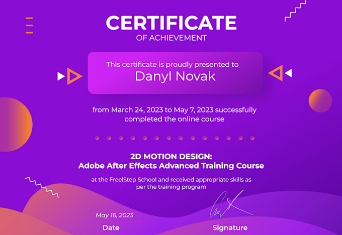 Animate your certificate and diploma by Dangelonovak | Fiverr