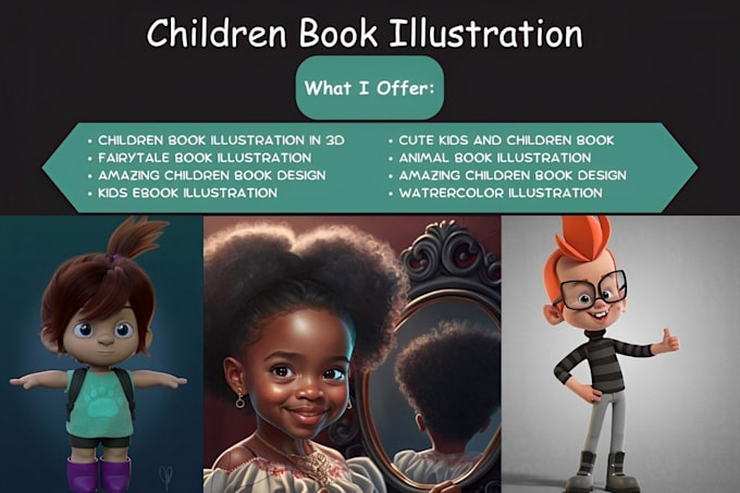 Draw amazing children story book illustration kids book cover design formatting by Ellisraid ...