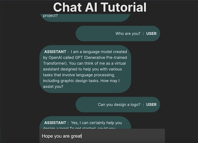 Create a chatbot using open ai by Praveencs | Fiverr
