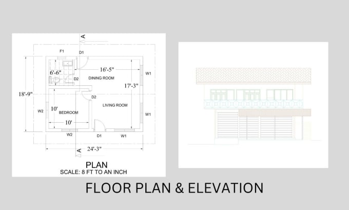 Draw your architectural plan , elevation in autocad by Induwaraab | Fiverr