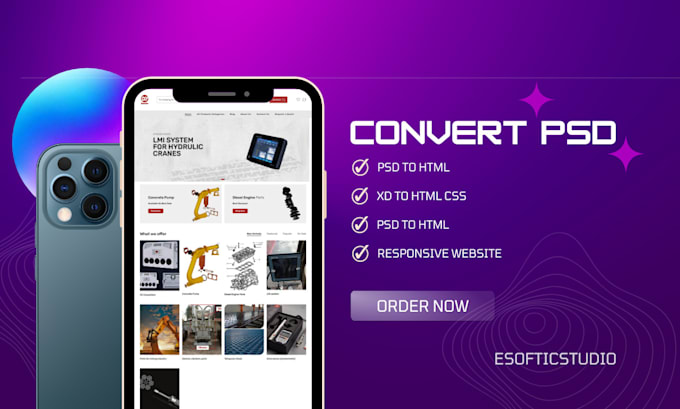 Convert psd, figma, or adobe xd into html, css, bootstrap by Esoftic ...