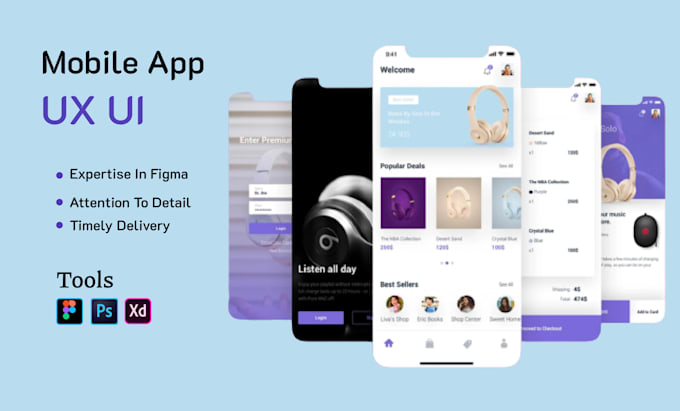 Craft app design, ux ui design, mobile app design by Azizafan | Fiverr