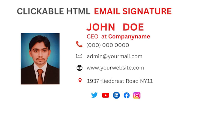 Design clickable html email signature by Gulshanwp | Fiverr Design clickable html email signature by Gulshanwp | Fiverr