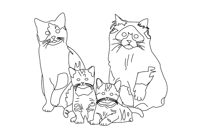 Draw line art your cat, dog and pet animal by Sakib_ali13 | Fiverr