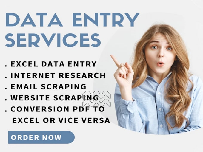 Do accurate excel data entry, internet research by Prathina | Fiverr