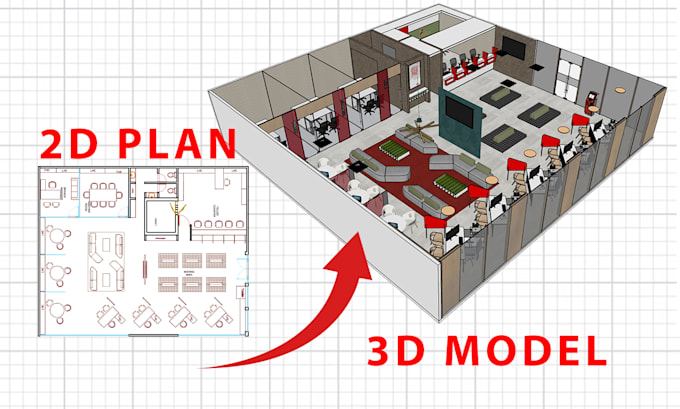 Create 2d to 3d floor plan in 24 hrs by Israt1396 | Fiverr