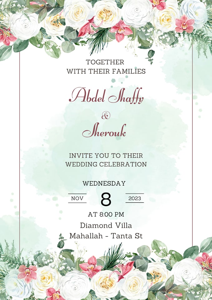 Design wedding invitation in the english language by Abdoayman117 | Fiverr