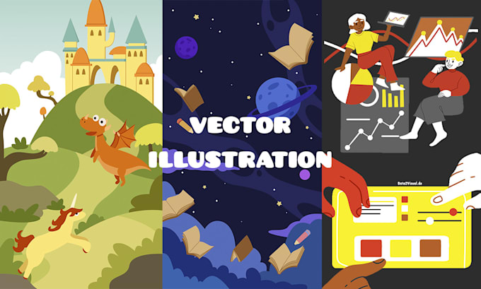 Create custom vector illustration, background, flat for web by ...