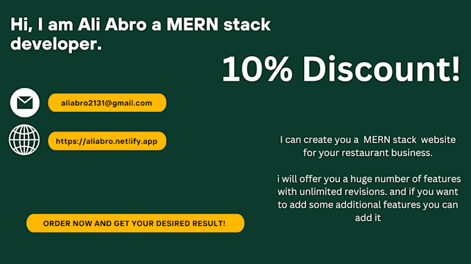 Create you a mern stack business restaurant website by Alimoon931 | Fiverr
