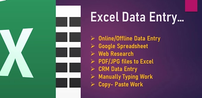 Prepare excel sheets, online data entry, web research, copy paste or ...