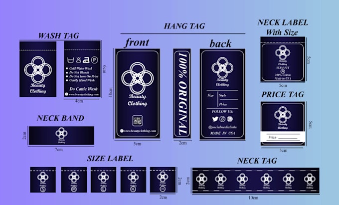 Do unique clothing tag, hang tag, neck label for you within 8 hours by ...