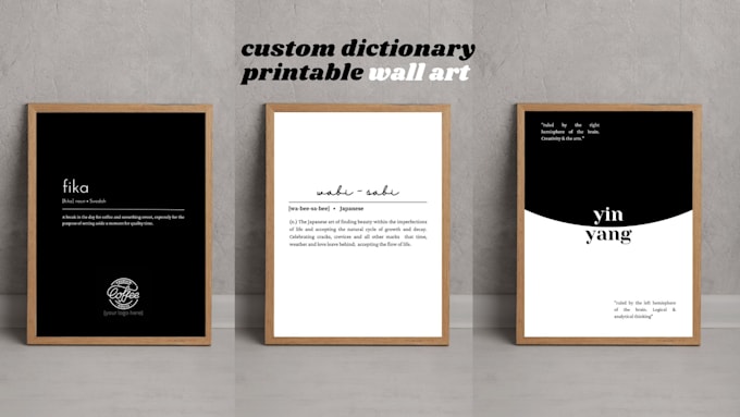 Create dictionary text printable wall art for cafe or home by ...