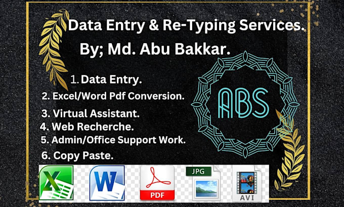 Do fast data entry and retyping work by Mdabubakkars600 | Fiverr