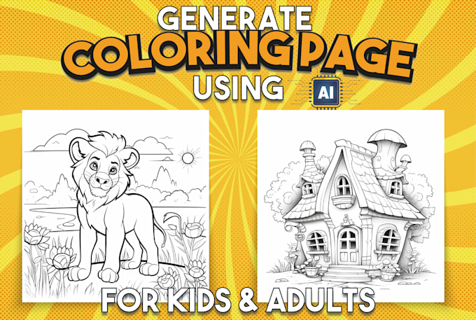 Do amazing ai generated coloring pages for kids and adults by Mek012 ...