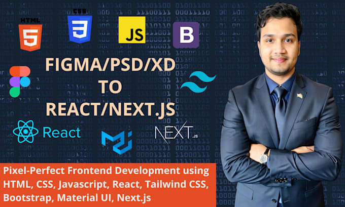 Convert figma to react js or next js or html, css website by Pranjulagrawal9 | Fiverr