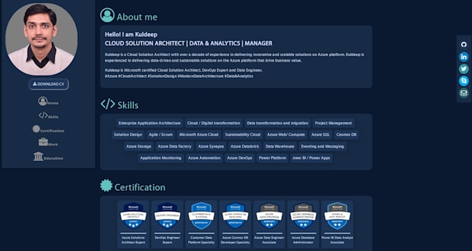 Design interactive portfolio website for web or mobile resume or cv by ...
