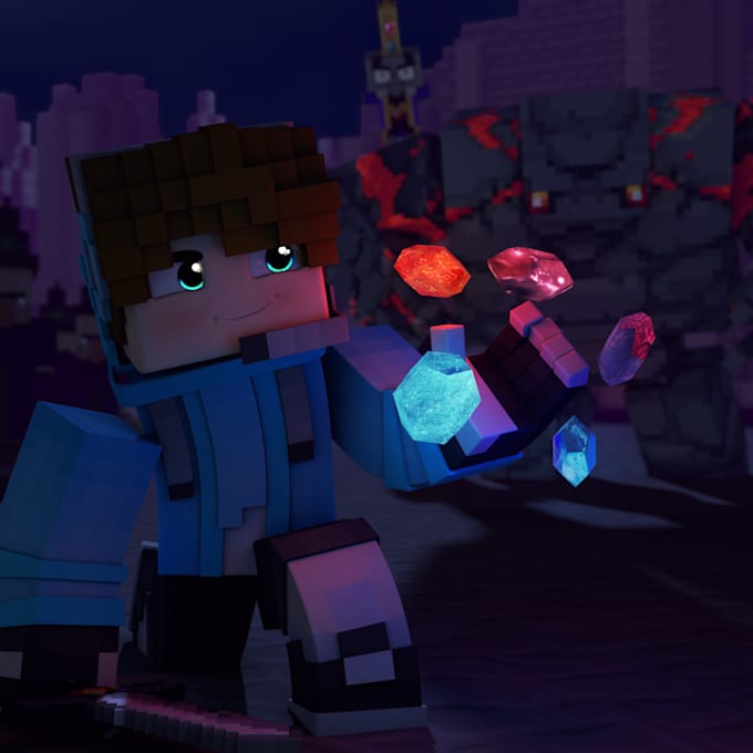 Professional custom minecraft render design by Juzt_hen | Fiverr