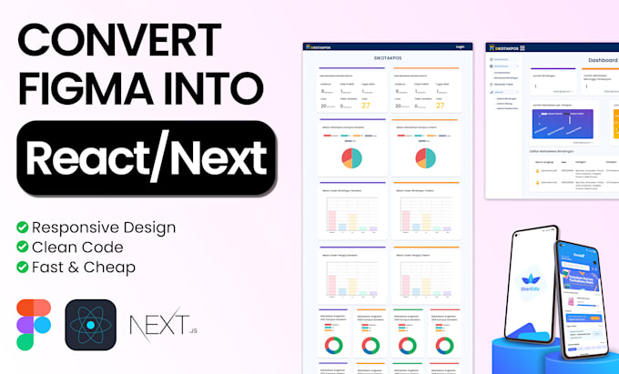 Convert your figma design into react or next js by Bitwizards | Fiverr