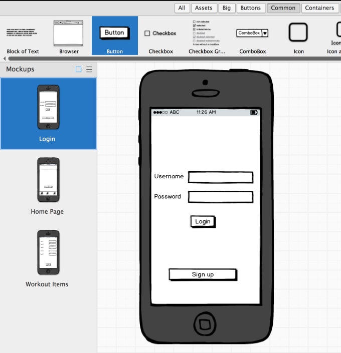 Create a low fidelity wireframe mockup for an ios app by Farazbhojani ...