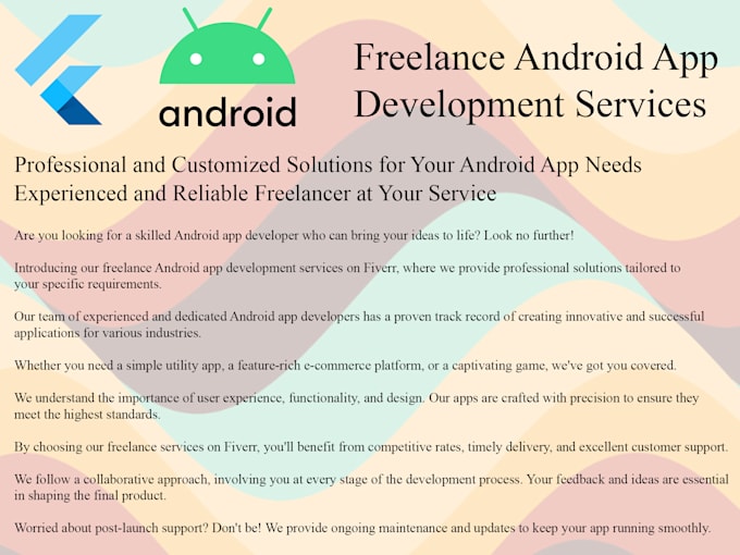 Create an android application as per your needs by Harshadonta | Fiverr