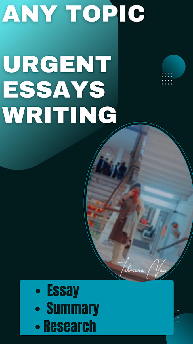 Write urgent essays at any topic as an content writer by Tehminan953 ...