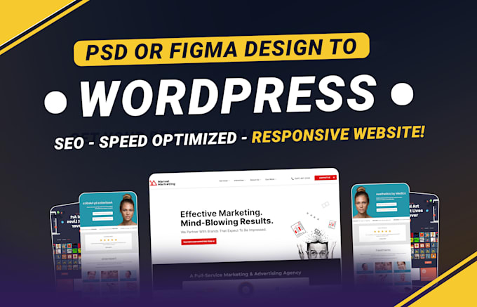 Convert psd, figma to responsive wordpress website by Wpproz | Fiverr