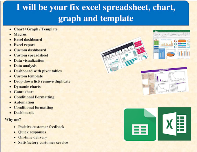 Make and fix excel spreadsheet, chart, graph and template by ...