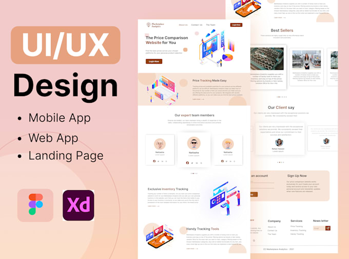 Do modern landing page and app ui design in figma by Hafizumarfar851 | Fiverr