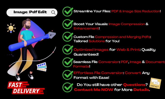 Compress or reduce your photos and pdfs to smaller sizes with no quality loss by Joceph1 | Fiverr