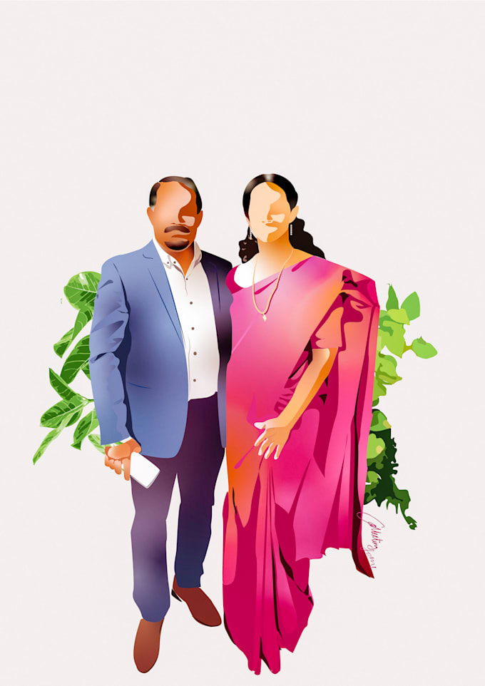 Design faceless digital illustration art for you by Collectingjems | Fiverr