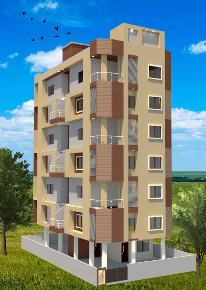 Do realistic 3d elevation, functional floor plan and interior design by ...