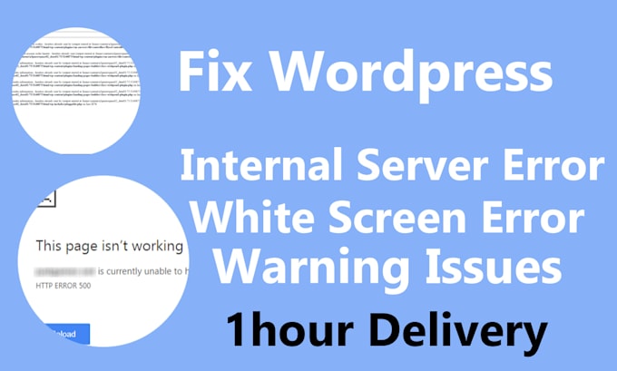 Fix wordpress 500 internal server or white screen error 1hr by Cloudframzcom | Fiverr