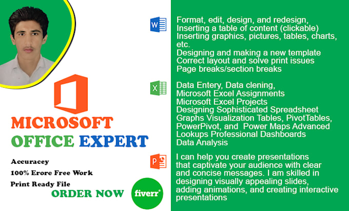 Design your document in micro soft office word excel access by Mushahid ...