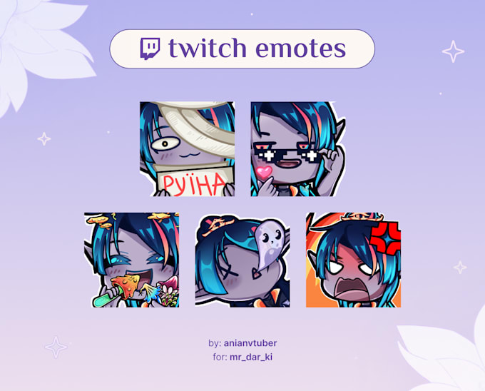 Draw twitch emotes for you by Aniann843 | Fiverr