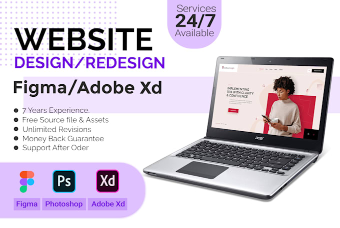 Design, redesign figma and adobe xd interactive website ui ux by ...