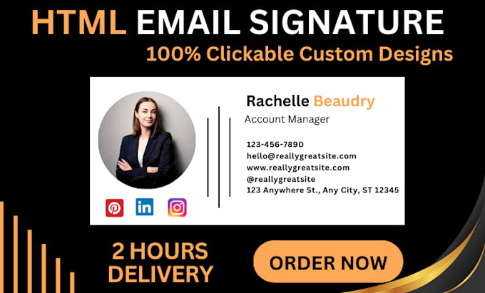 Do clickable html email signature for email, outlook etc by Jdg_agency | Fiverr