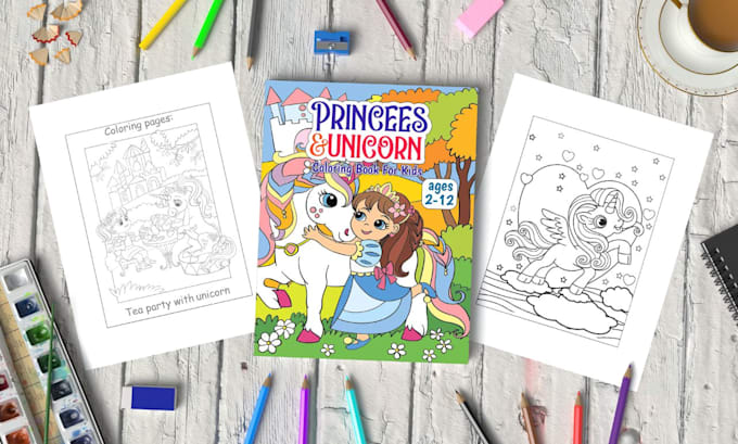 Create kids coloring book cover kids activity book interior cover ...