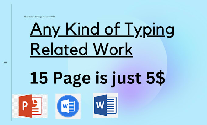 Provide fast and accurate any kind of typing or retyping job by ...